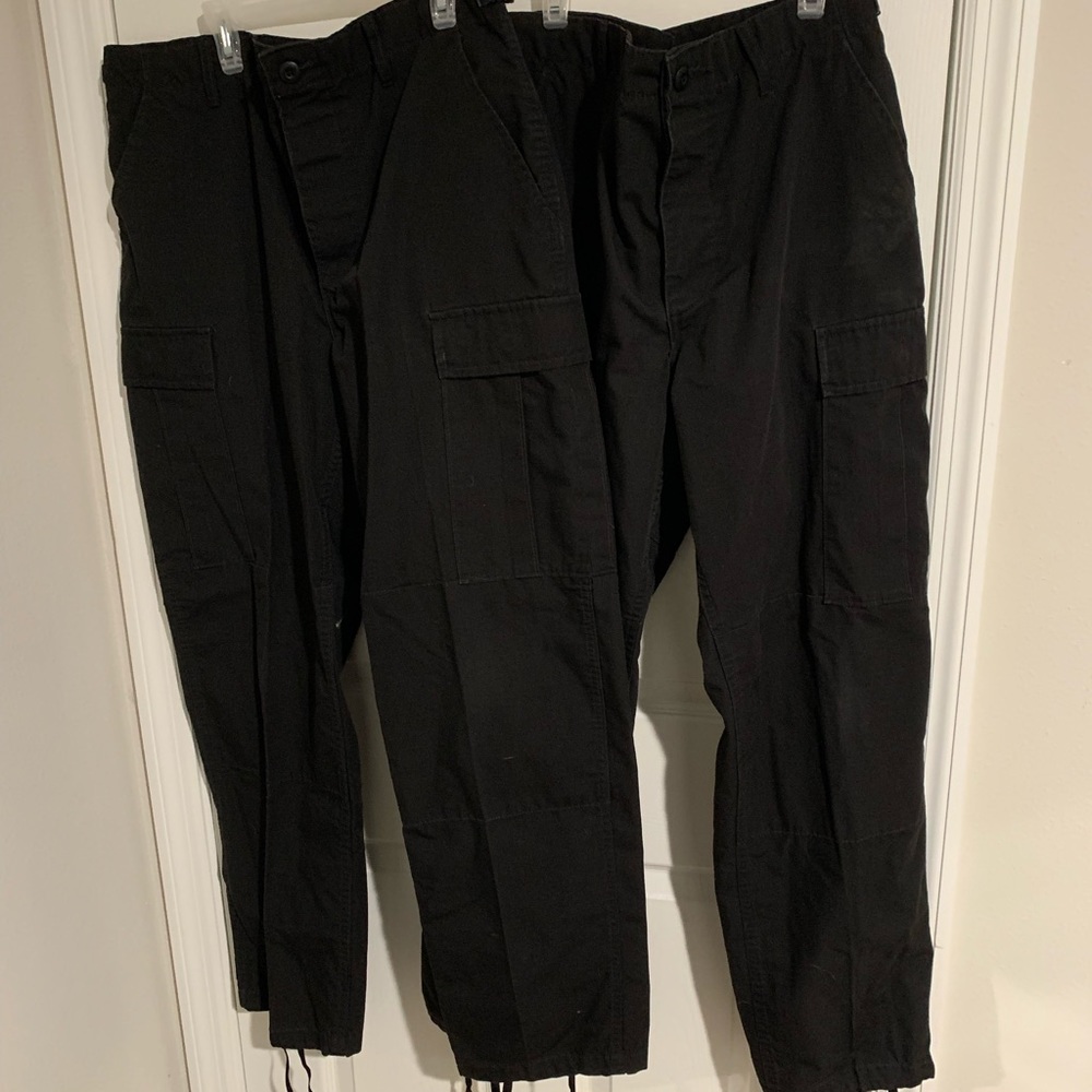 Black Military Style Cargo Pants - Gem